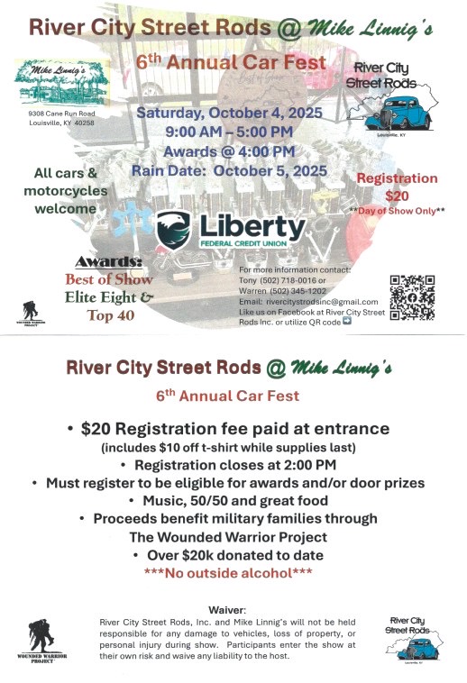 6th Annual Car Fest River City Street Rods @ Mike Linnig's - Kentucky ...